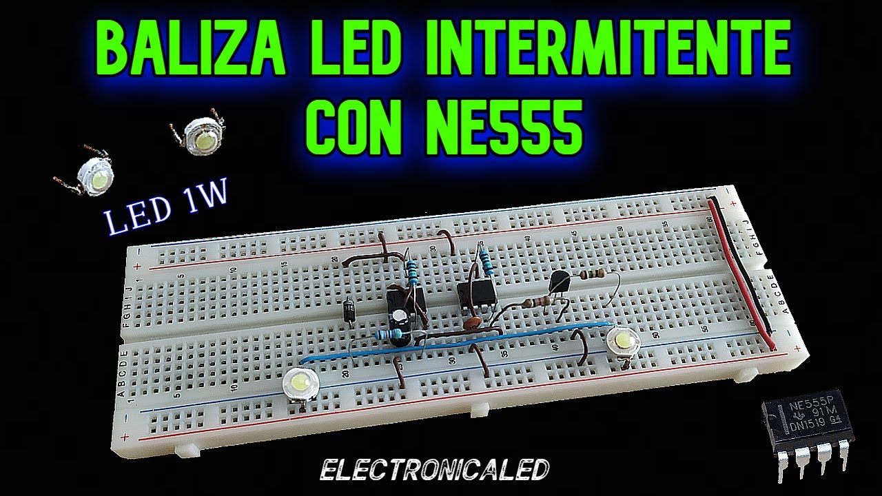 Flashing LED beacon with NE555. Easy to do.