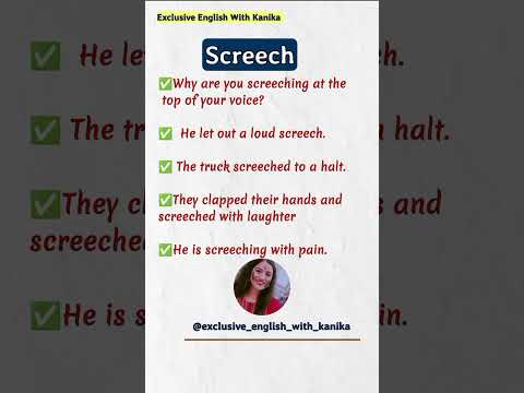 Screech :बहुत तेज़ आवाज /कर्कश | कार तेज़ आवाज करके रुकी #exclusiveenglishwithkanika #hinditoenglish