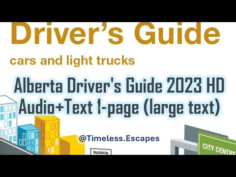 Alberta Driver's Guide 2023 HD Audio+Text 1-page (large text) Captioned