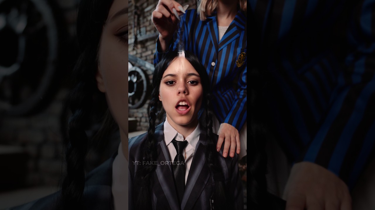 Peppa Addams🤨 #jennaortega #fakeortega #wednesday #enid #shorts #netflix