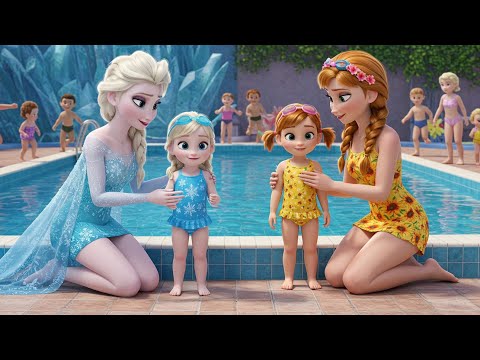 🆕🎶Elsa & Anna's Daughters First Swim👙With Moms - A Day of Love & Courage |Disney Frozen Moms
