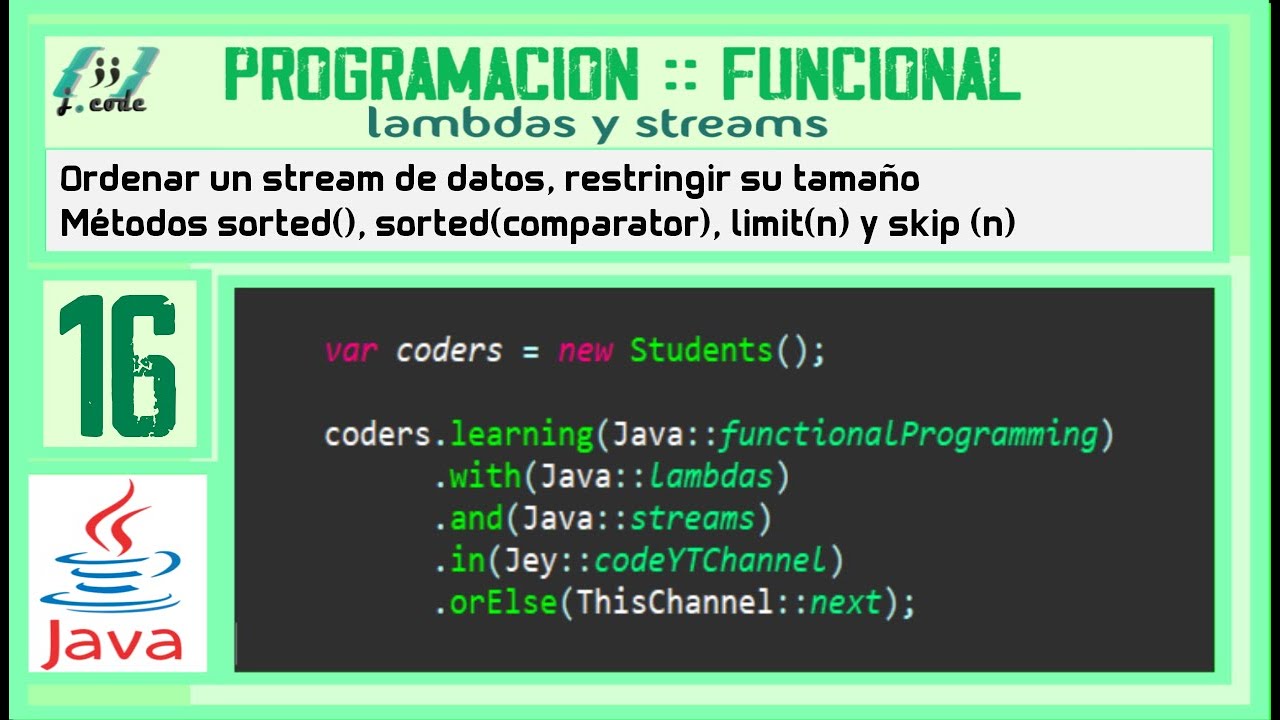 Programación FUNCIONAL en JAVA | ORDENAR un STREAM de datos | SORTED | LIMITAR TAMAÑO de un STREAM