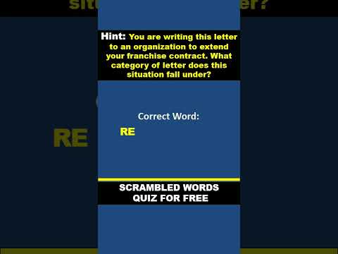 Answer the Scrambled Word Quiz