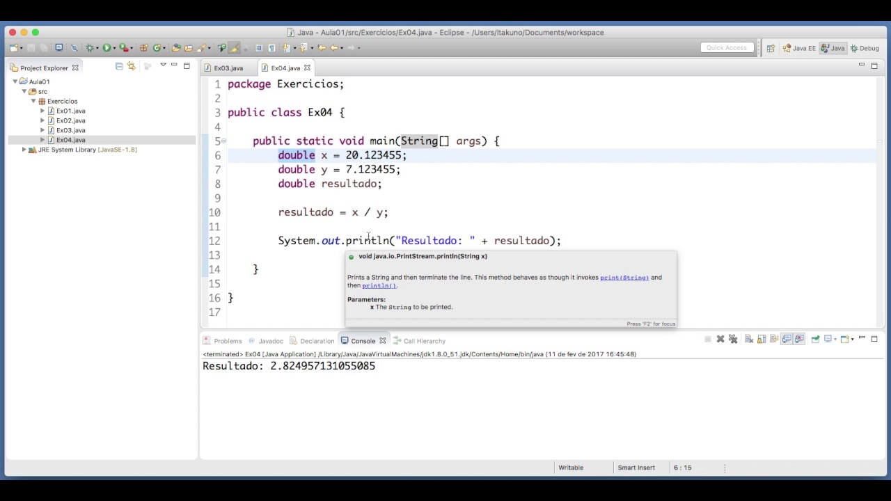 aula05 -Como trabalhar com float e double em Java