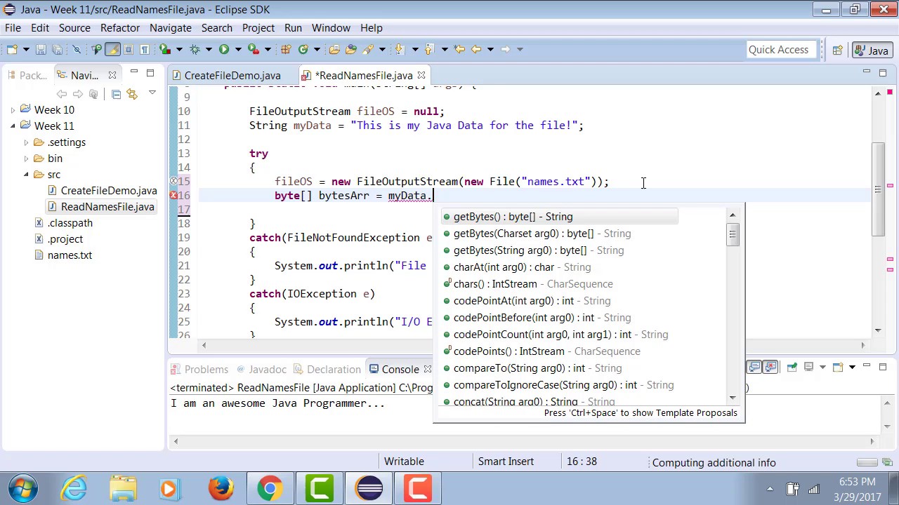 Java - Writing to a File using OutputStream