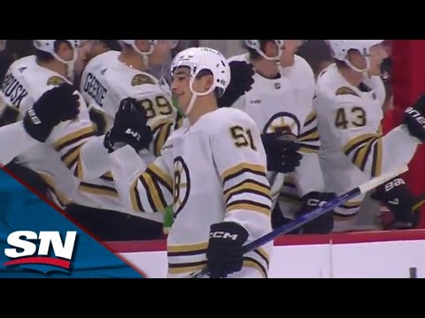 Bruins' Matthew Poitras Dangles Around Red Wings' Ville Husso To Tuck Fourth Goal Of Season