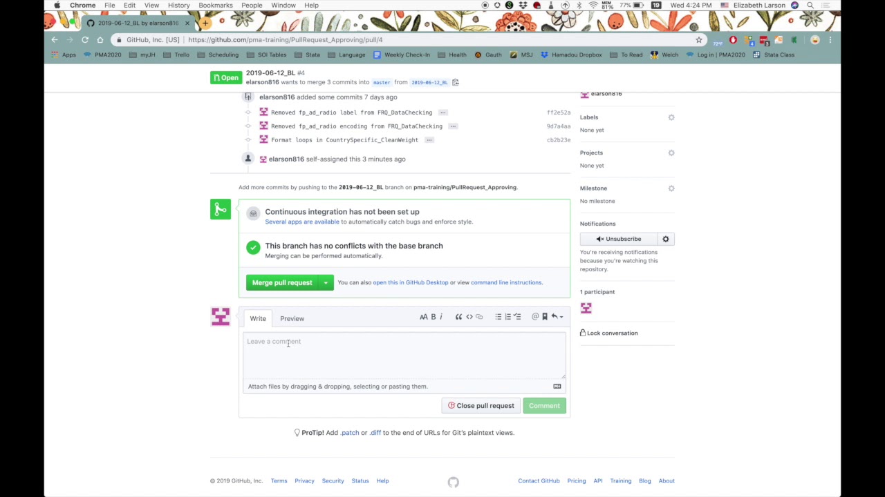 Pull Requests – Approving a Pull Request