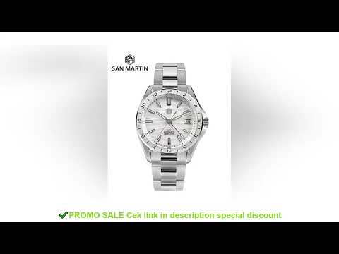 San Martin New 39mm Desert Texture Luxury Men Business Dress GMT Watch NH34 Automatic Mechanical Wat
