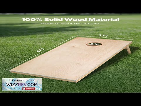 4x2ft Cornhole Set Portable Outdoor Corn Hole Toss Game Board Wood Carry Review