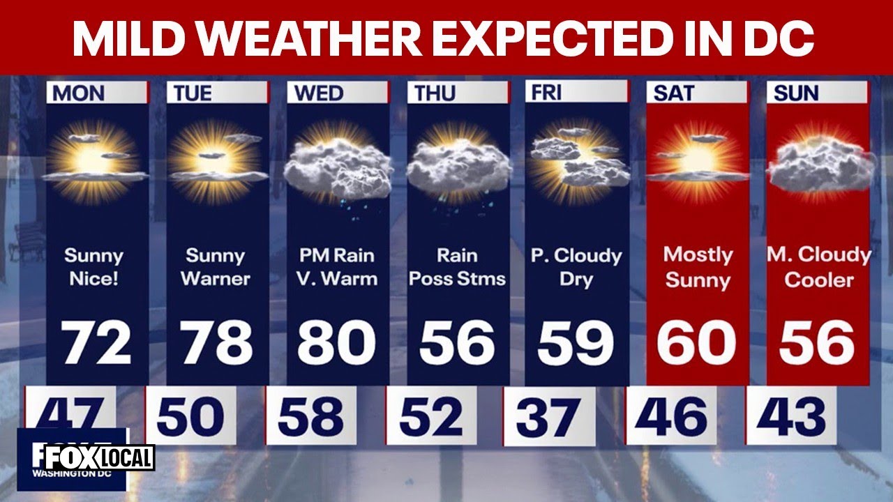 DC Weather: Week starts sunny with mild temperatures