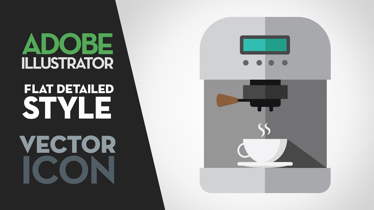 Coffee Machine Vector Design | Adobe Illustrator | Flat Design Tutorial