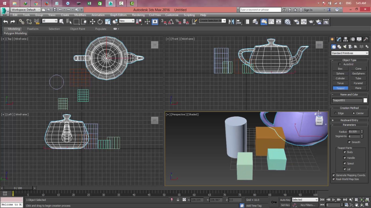 3ds Max 2016 Tutorials 03 Creating Objects Using Create Panel