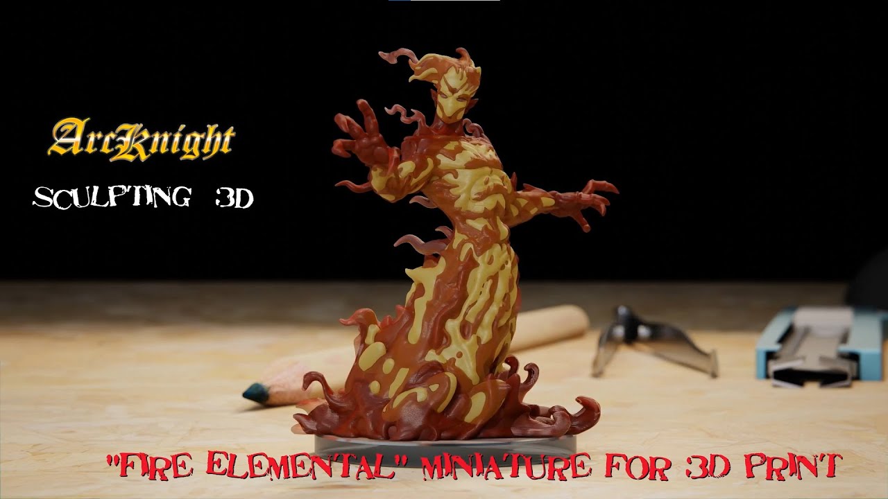 Arcknight 3D Sculpting Timelapse - Fire Elemental