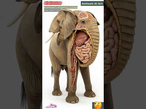 Elephant's Digestive System Animation | Animals AI Art | 71