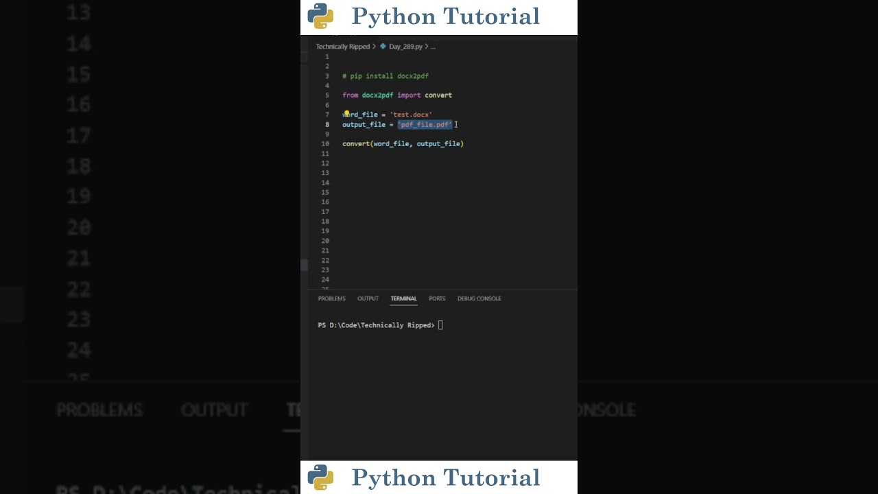 Convert Word To PDF With Python | Python Tutorial