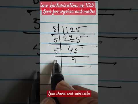 Factors of 1125| गुणनखंड ज्ञात करें |prime factors of 1125#shorts #viral#maths
