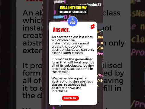 What is an abstract class in Java? #shorts #java #shortvideo
