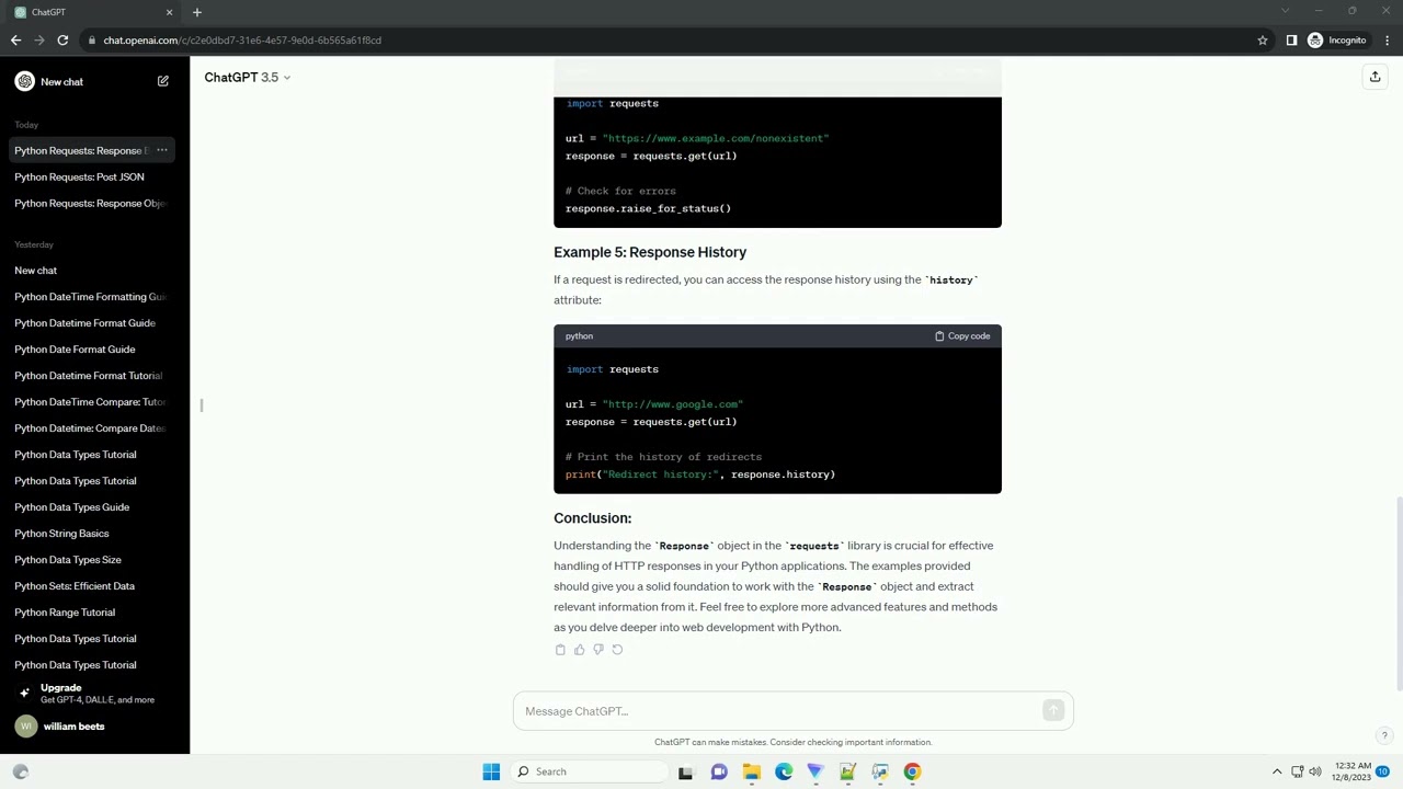 python requests response object