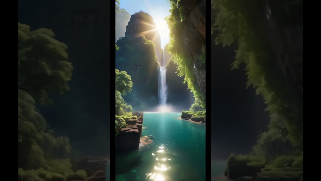 Cascading Harmony: Serene Waterfall Sounds for Relaxation. #short #nature #music #love #relax