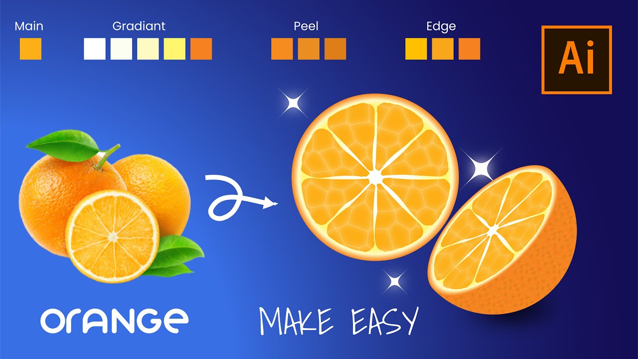 How to Make a Realistic Orange Perfectly in Adobe Illustrator