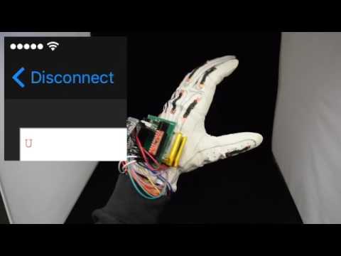 Video of gesture recognition and ASL translation.