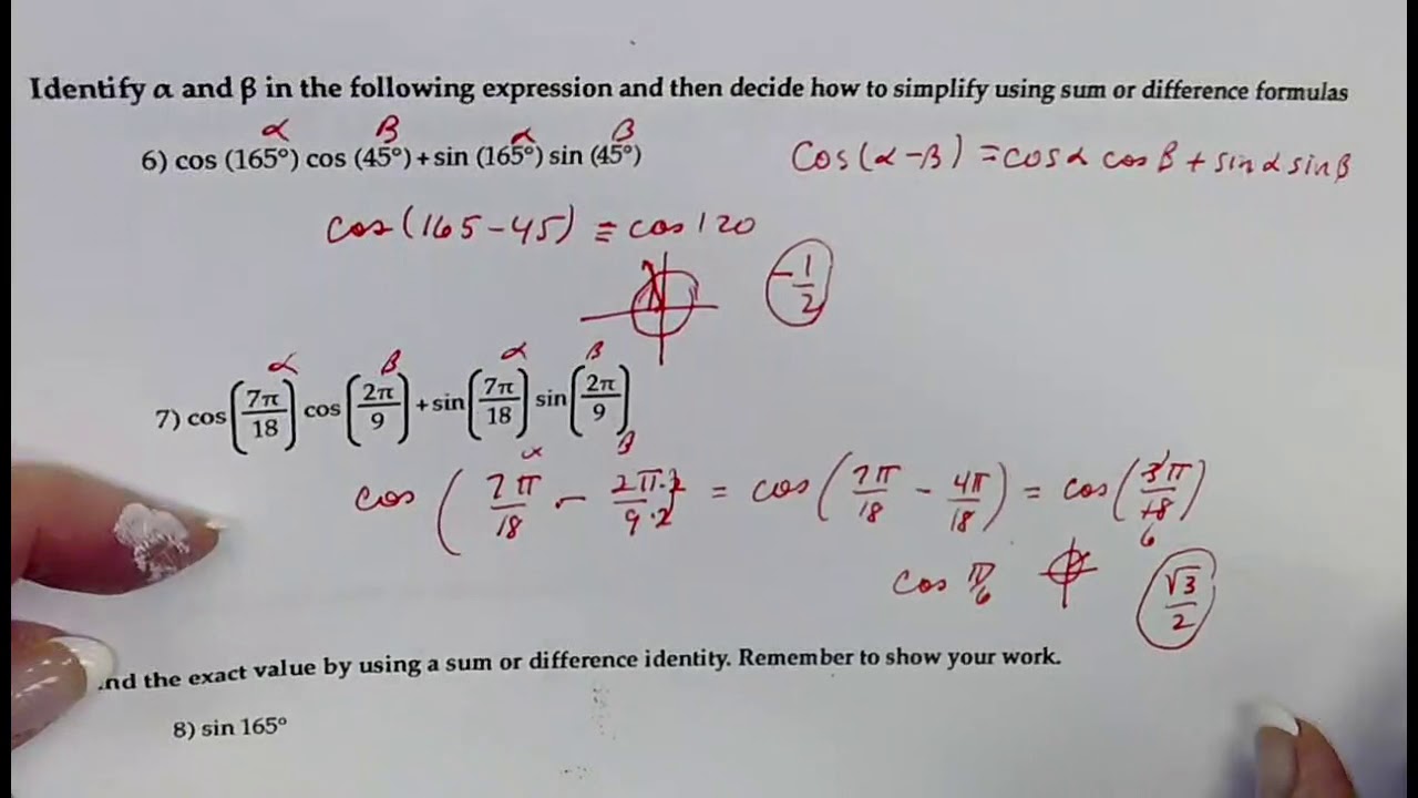 PreCalculus Chapter 7 Review -- Trigonometry