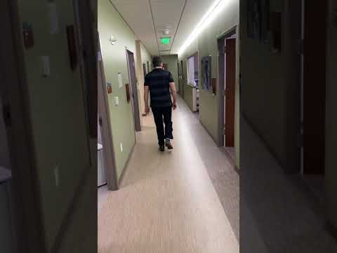 Post operative patient 4 hours after a total hip replacement and then 12 days post op!