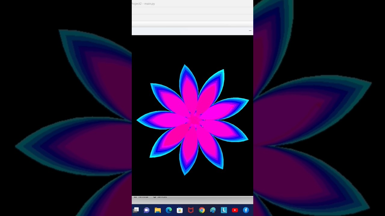 Amazing Flower design Using Python Turtle 🐢 watch it 😍 #python #shortsfeed #turtle #viral #coding