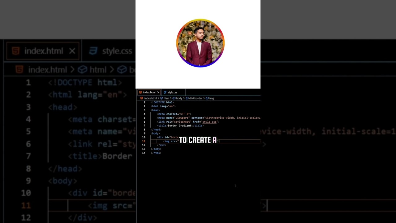 Create linear gradient around the profile picture 🖼️. #coding #youtubeshorts #viral