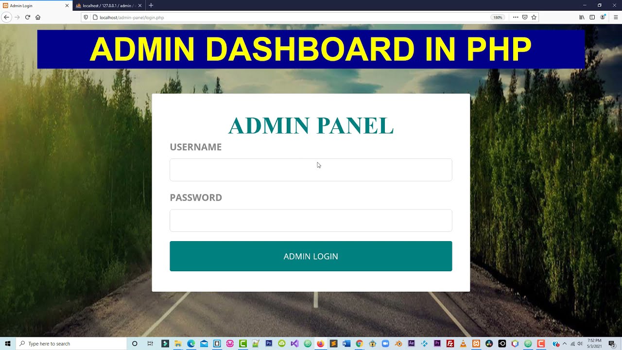 Admin Panel  in PHP Using MySQL Database | SOURCE CODE