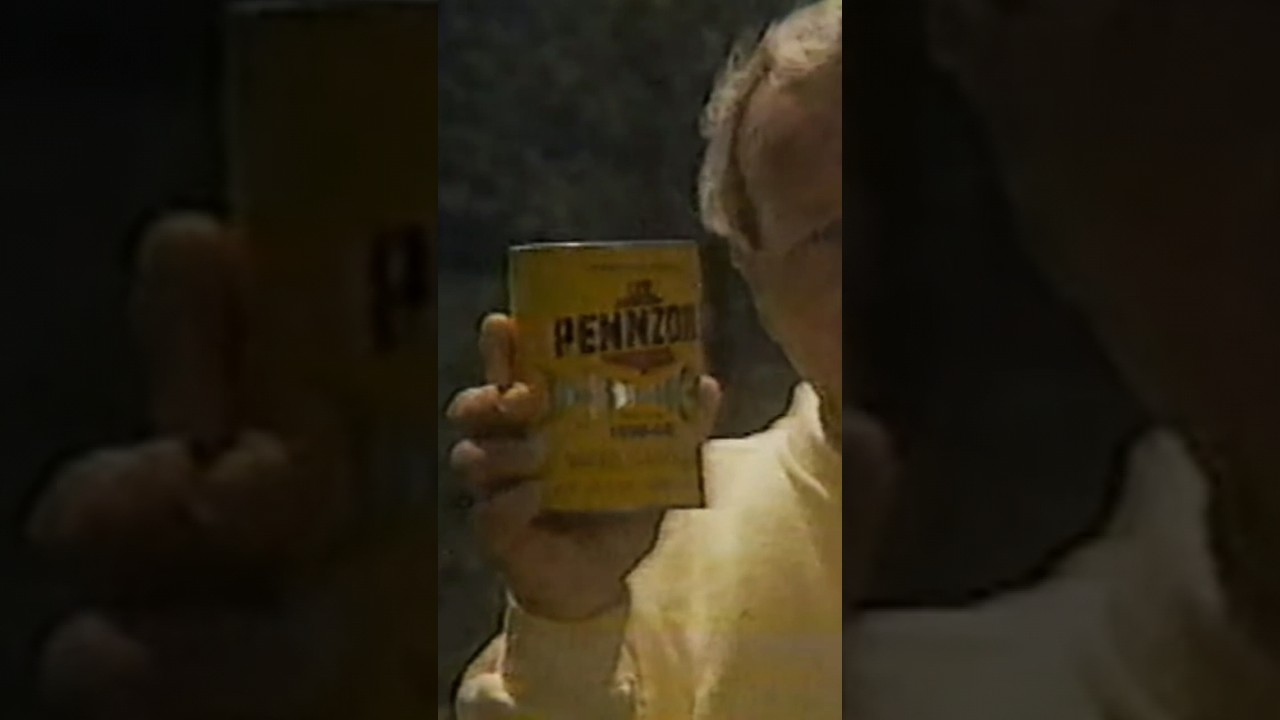 Arnold Palmer remembers when motor oil came in a can. 1980s Pennzoil ad #vintagetv