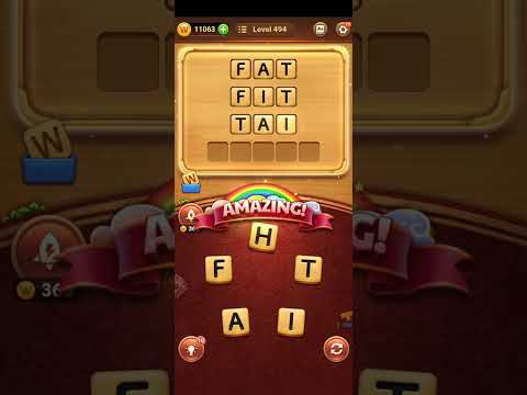 Word Connect Puzzle Level 494 Walkthrough [Bonus Words & Answers] #shorts