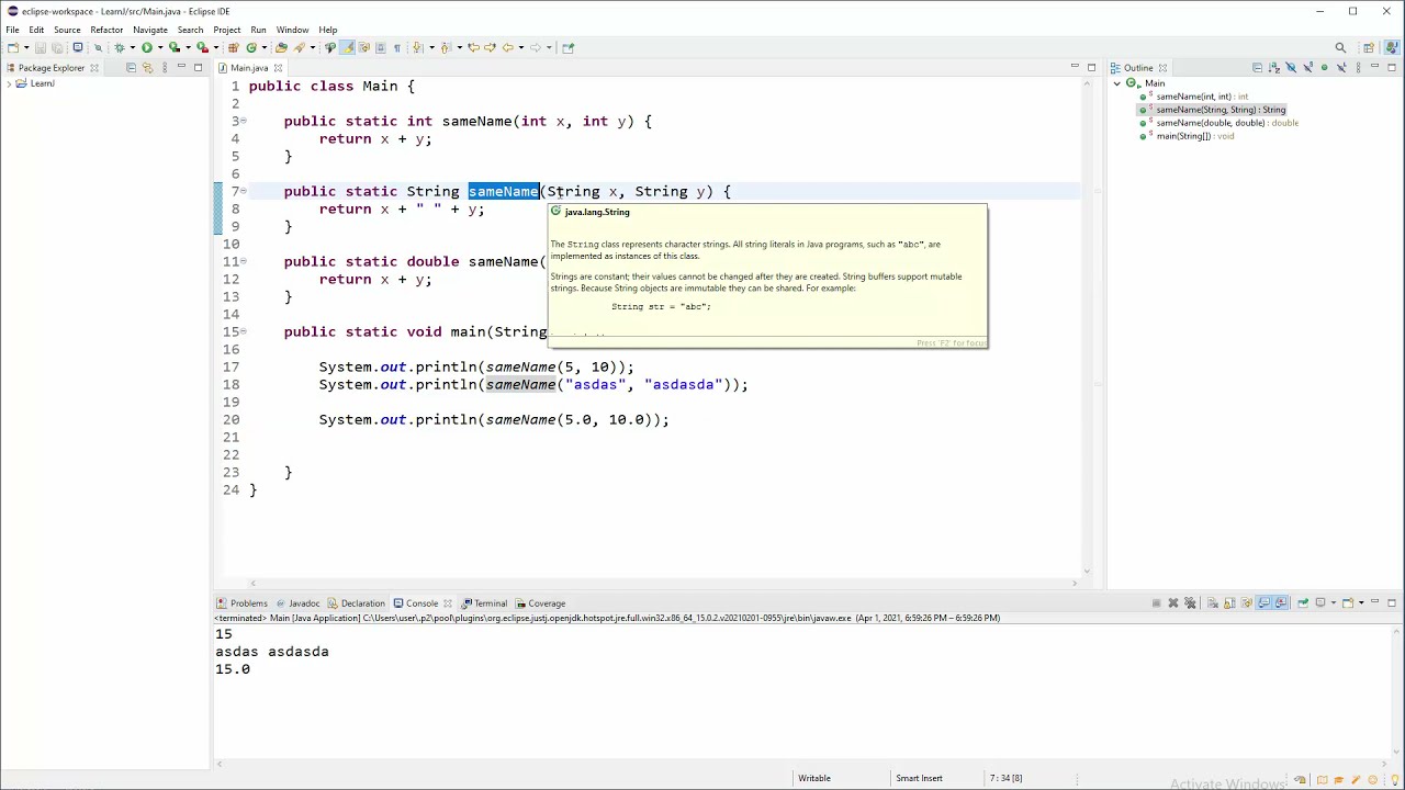 Java Tutorial - 22 - Method Overloading