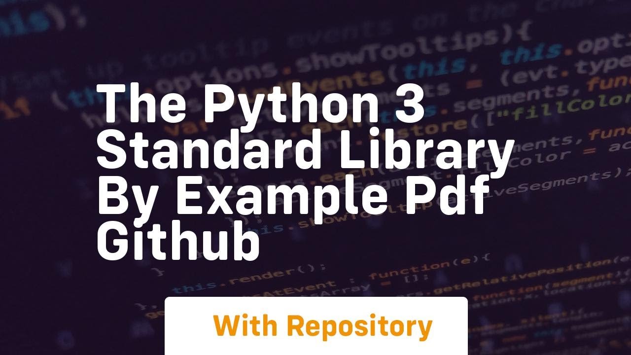 the python 3 standard library by example pdf github