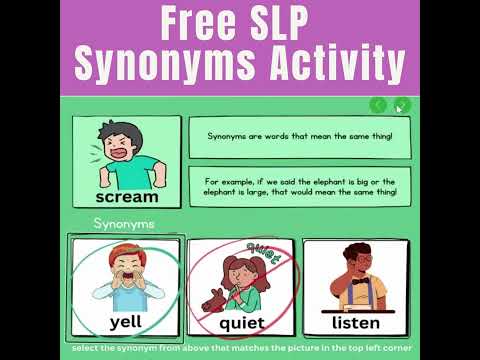 Free SLP Synonyms Activity #shorts