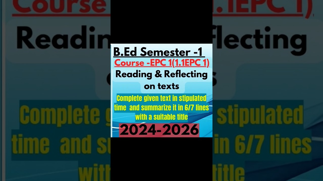 #pdf Course EPC-1, READING & REFLECTING ON TEXTS, 6/7 lines summary