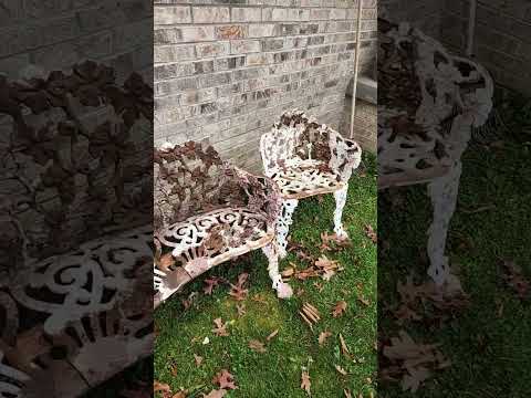 restoring cast iron patio furniture!! #help