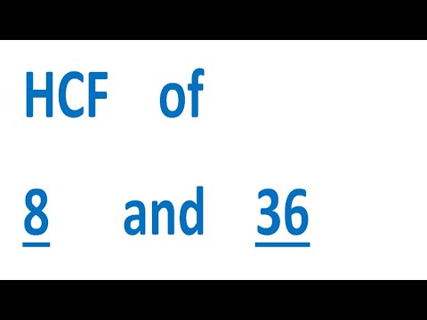 HCF of 8 and 36