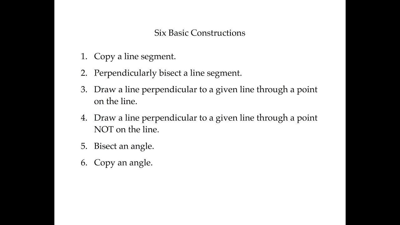 Six Basic Geometric Constructions