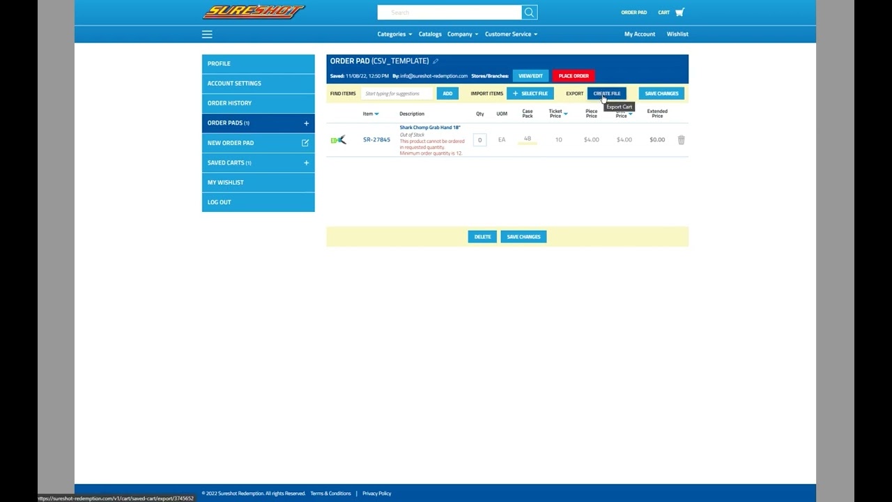 Order Pad CSV Import Tutorial Video
