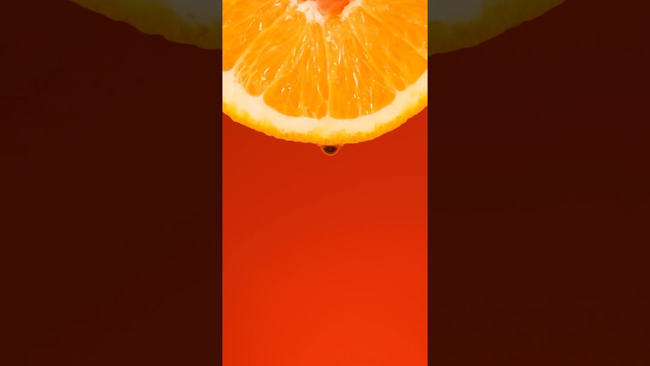 orange slice on an orange background