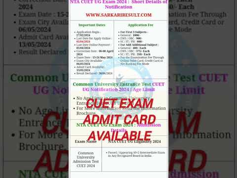 NTA CUET UG Admission Test 2024 Admit Card / Check Exam City #education #jharkhand #bbmkulatestnews