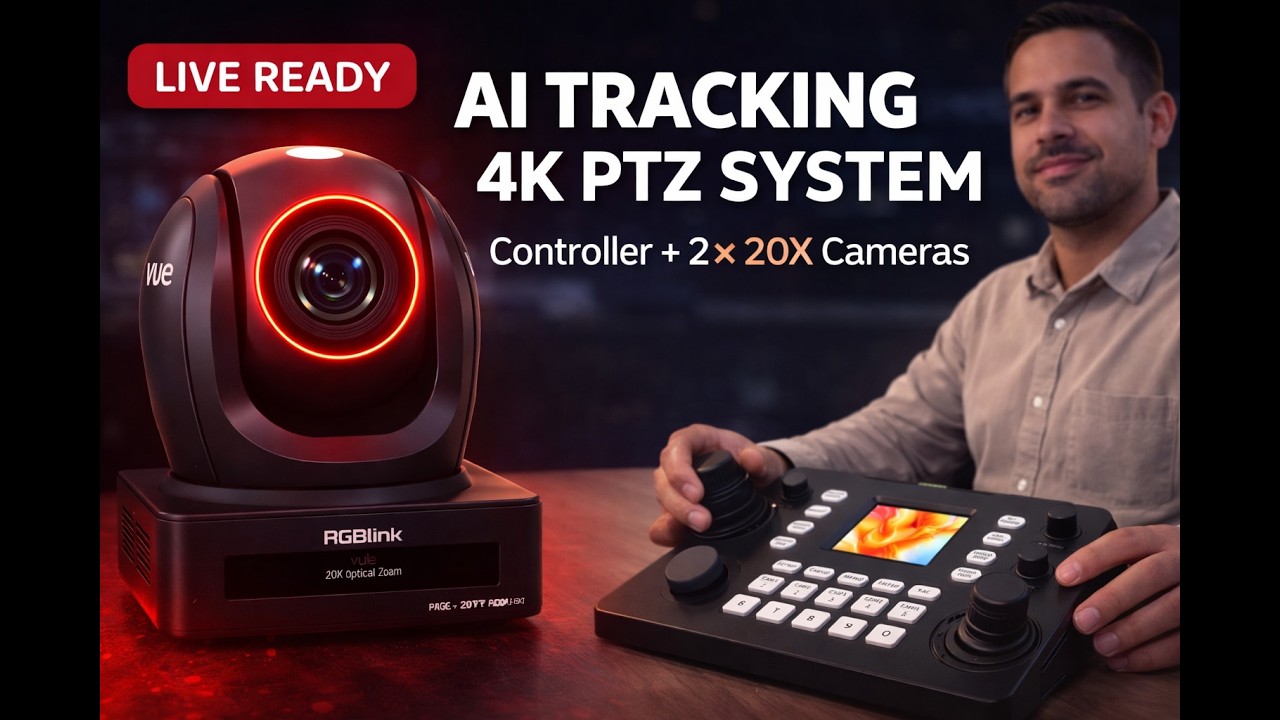 RGBlink PTZ Controller + 2× vue 4K 20X PTZ Bundle | AI Tracking 4K Production System
