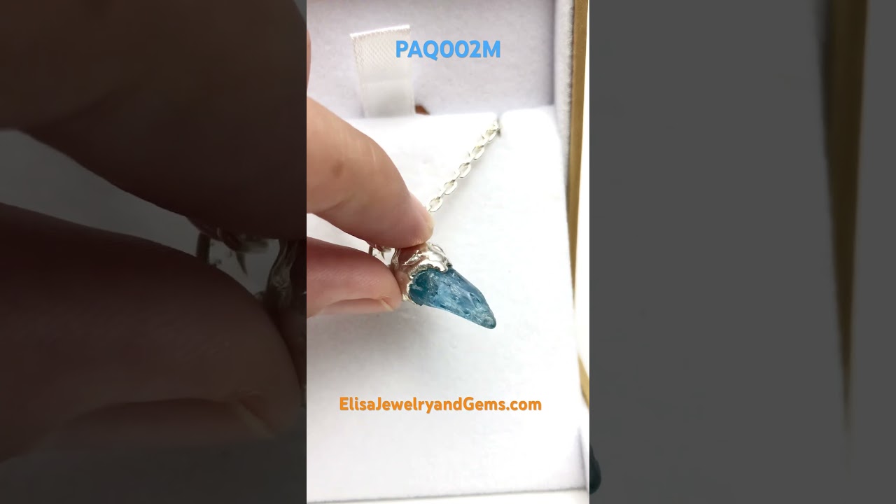 Raw aquamarine pendant necklace for man #aquamarine #vietnamaquamarine PAQ002M