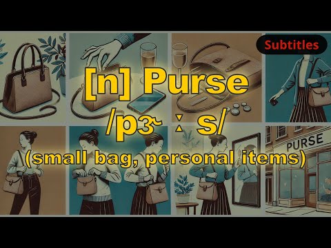 [n] Purse meaning (small bag, personal items) with 5 examples