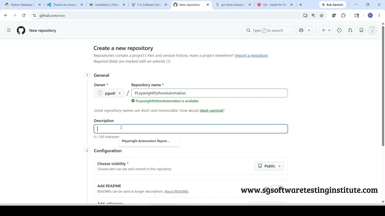 9. Python Playwright: Create Repository in GitHub