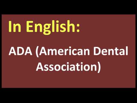 ADA American Dental Association spanish MEANING