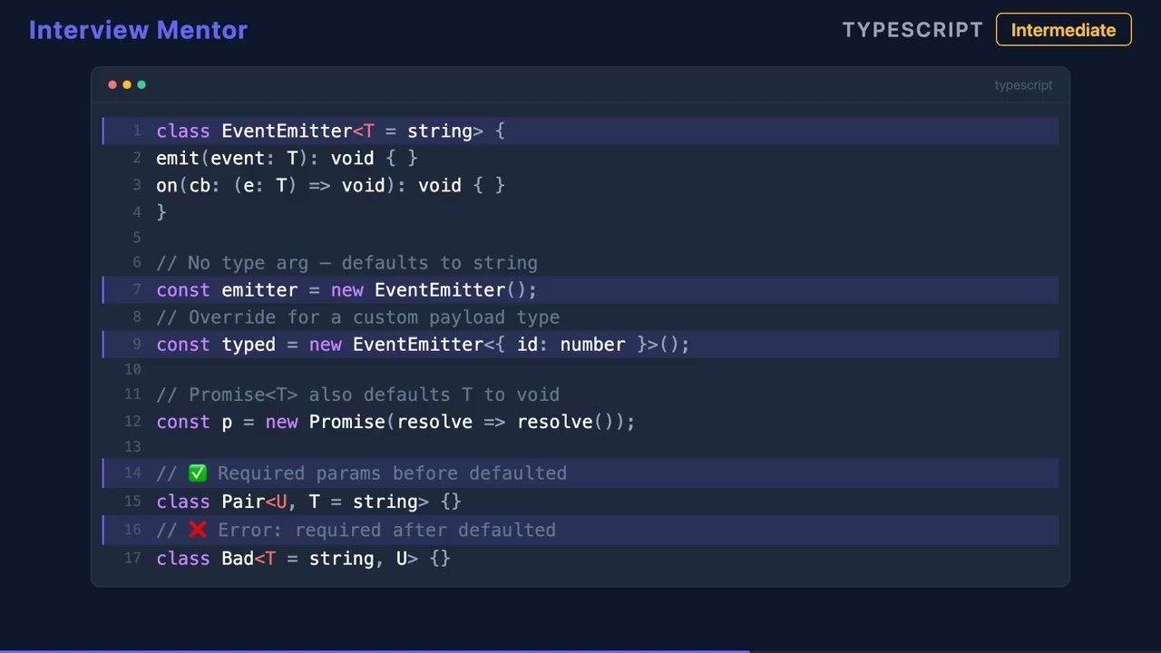 TypeScript Generic Default Type Parameters Explained