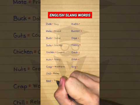 English Slang Words & Their Meanings