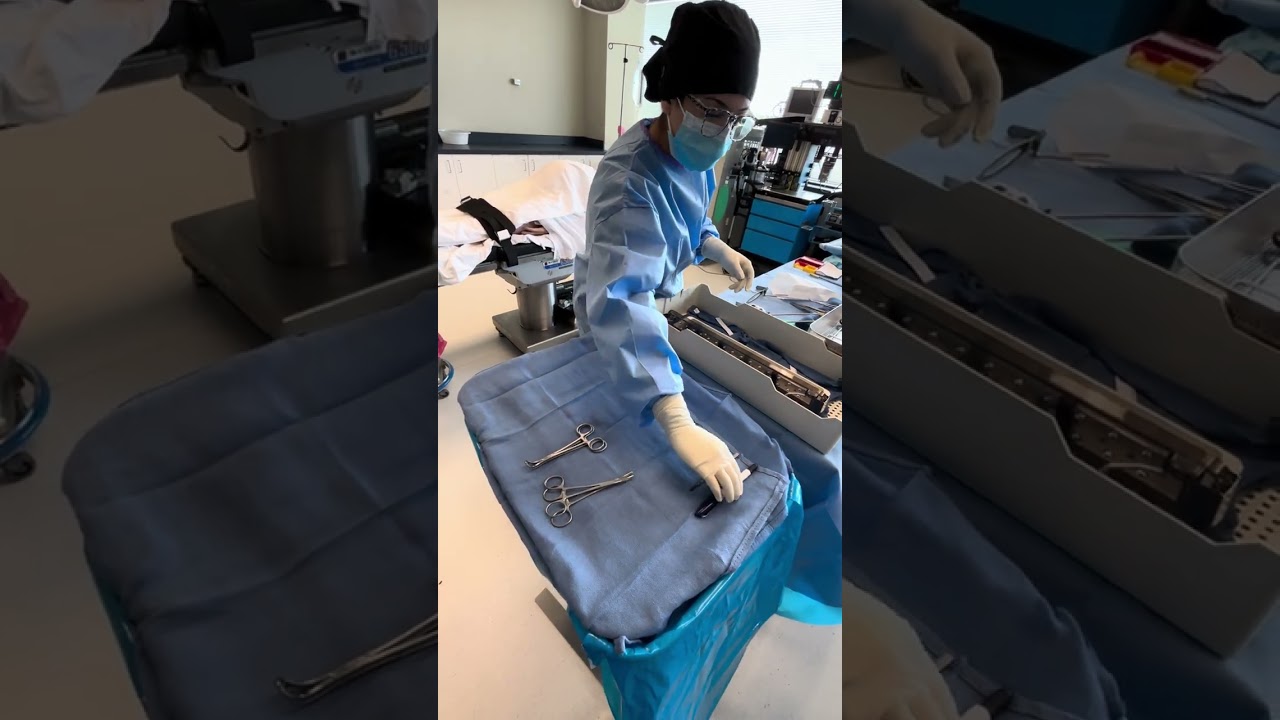 ST Student performs a Laparoscopy Mayo Setup! Practice makes perfect
